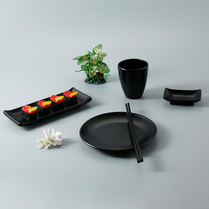 Black 260cc 100% A5 Melamine Cups Mugs Go With Ramen Bowl