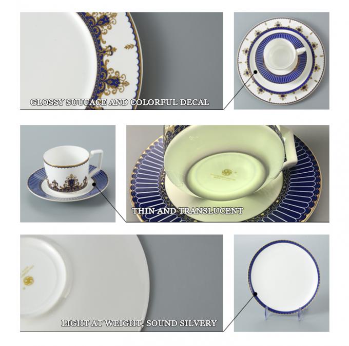 SGS Certificate Translucent Royal Bone China Dinnerware Set